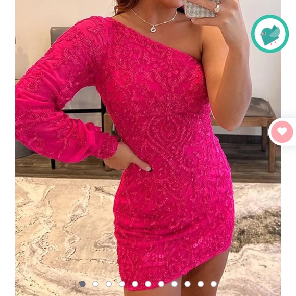 Hellymoon | Dresses | Hot Pink Formal Sequin Mini Dress Hellymoon Size ...